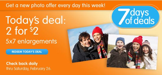 Walgreens 7 Days of Deals! Today get (2) 5x7 Photos for ONLY $2 ...