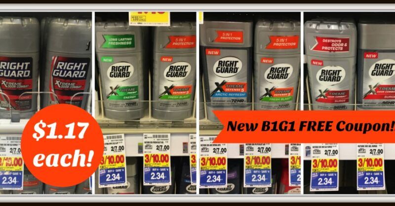 NEW B1G1 FREE Right Guard Xtreme Deodorant Coupon = $1.17 at Kroger ...