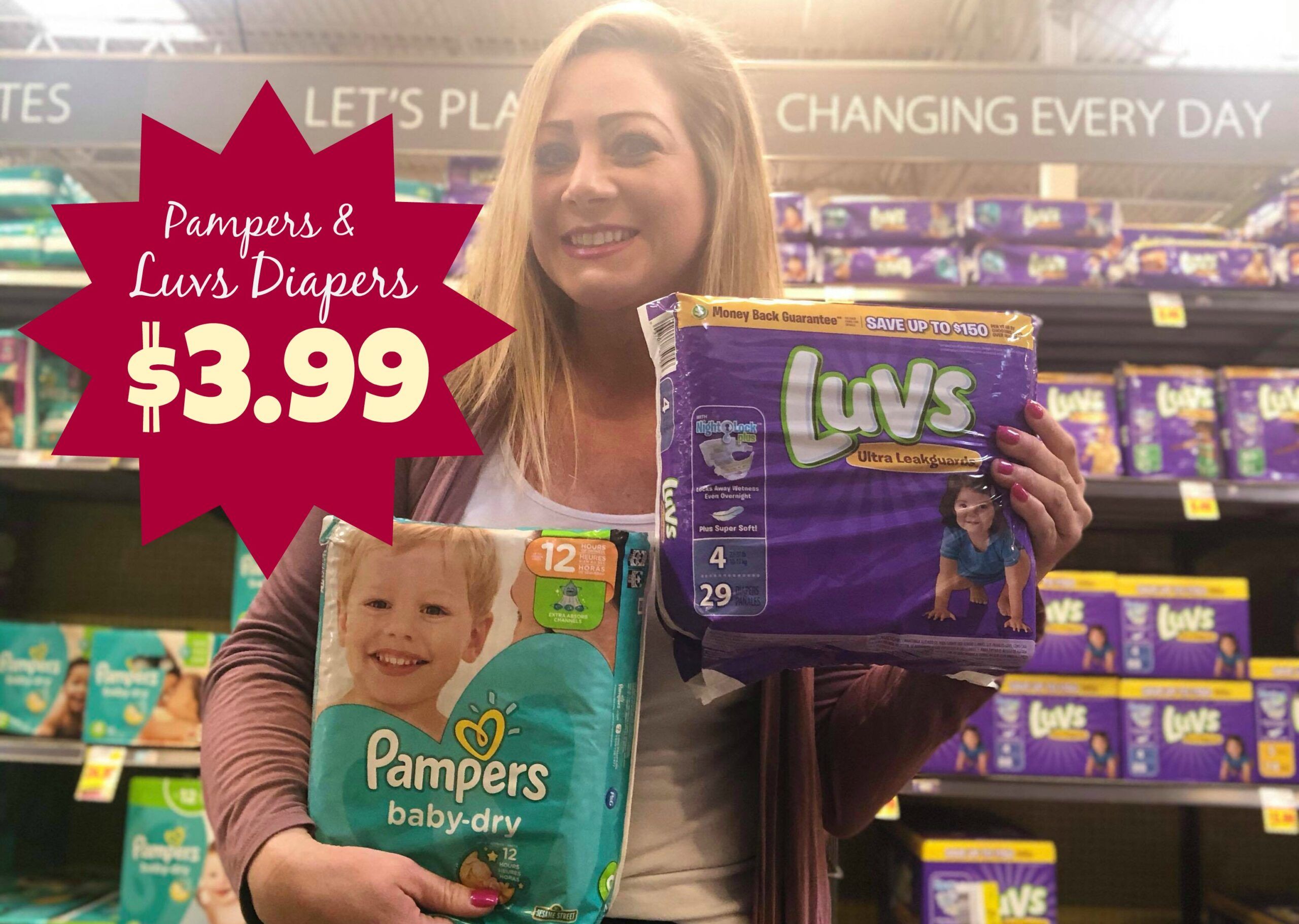 Pampers and Luvs Jumbo Pack Diapers ONLY $3.99 with Kroger Mega Event ...