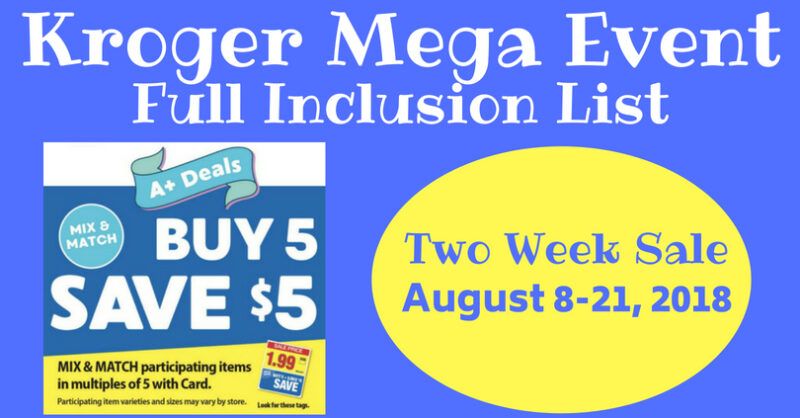 Kroger Buy 5, Save $5 Mega Event Full Inclusion List - Kroger Krazy