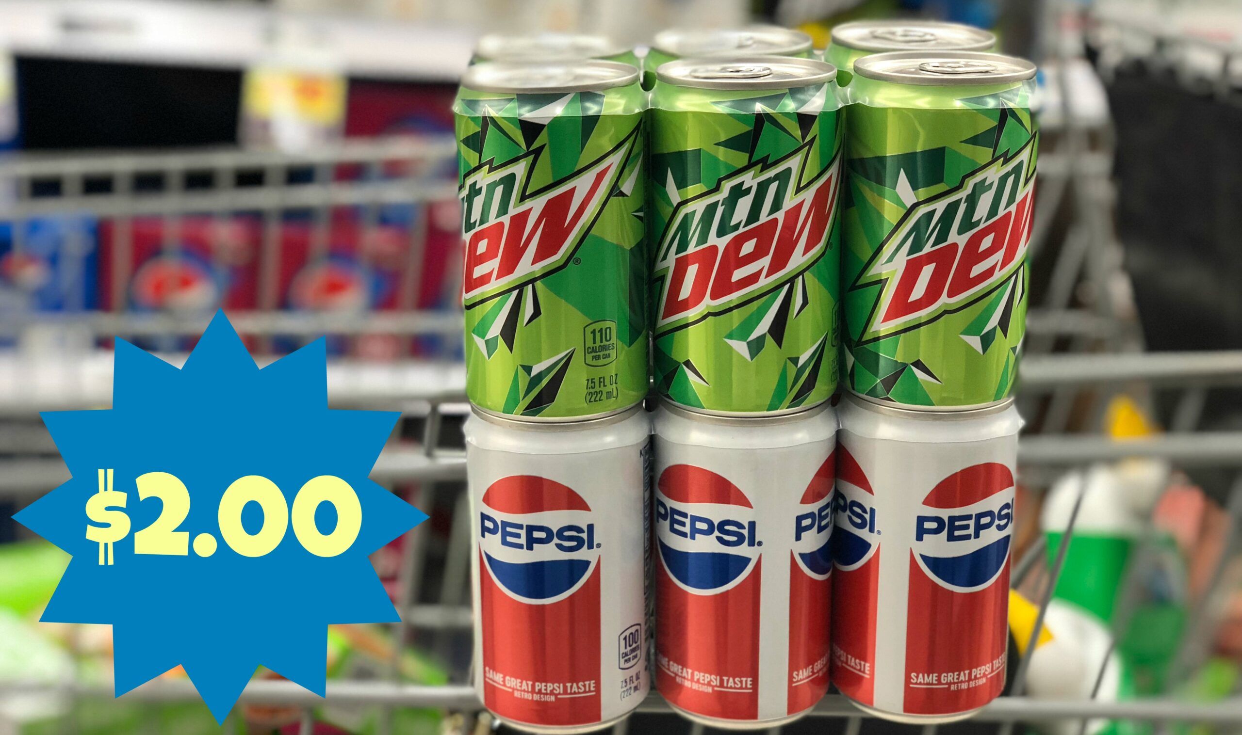 Pepsi, Mtn. Dew and Sierra Mist Mini Cans (6 ct) ONLY $2.00 at Kroger ...