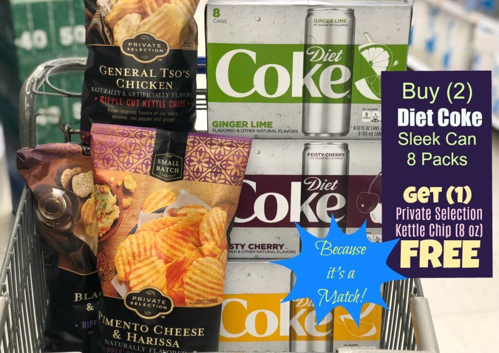 Buy (2) Diet Coke Sleek Can 8 packs, Get (1) Private Selection Kettle ...