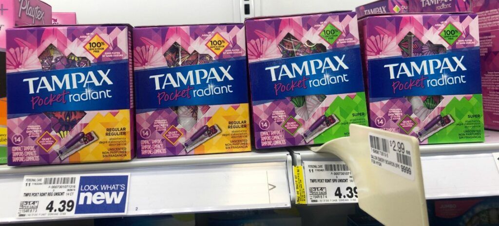 FIVE (5) Tampax Pocket Radiant Tampons for ONLY $0.39 each at Kroger ...