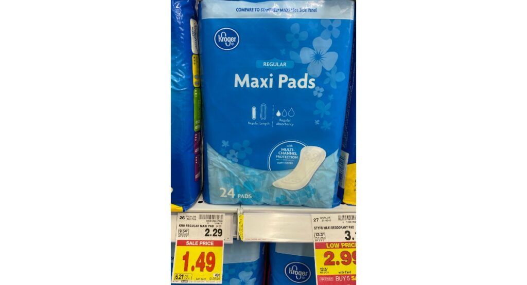 Kroger brand Maxi Pads JUST $0.79 at Kroger!! (Reg Price $2.29 ...