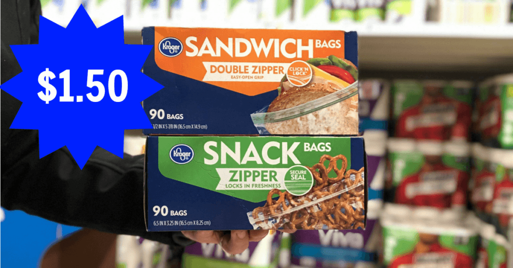 Kroger brand Sandwich & Snack Zipper Bags ONLY $1.50!! - Kroger Krazy