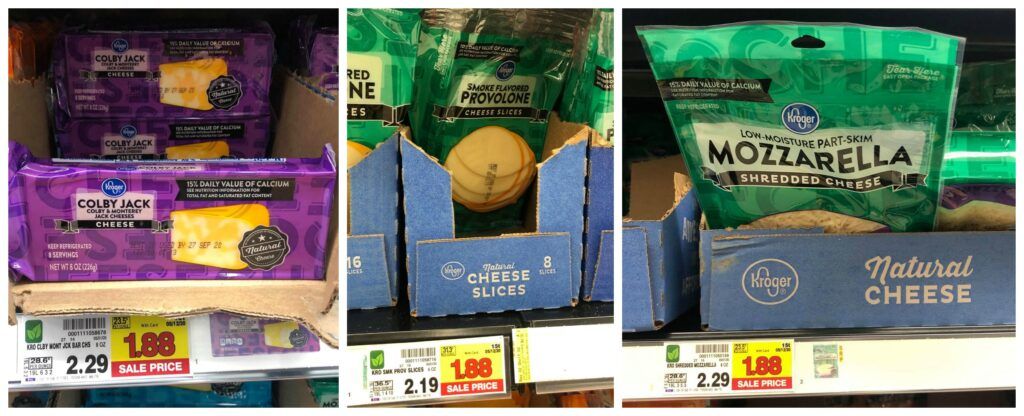 Kroger brand Cheese (Slices, Shreds and Blocks) are JUST $1.88 ...