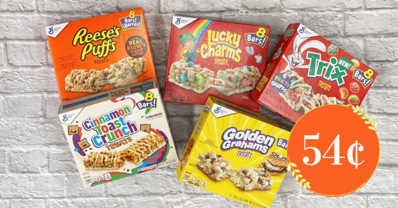 General Mills Treat Bars are as low as $0.54 at Kroger (Reg $3.49 ...