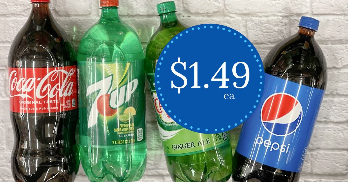 Get 2 Liter Pops at Kroger for $1.49 each! (7UP, Pepsi, Coca-Cola ...