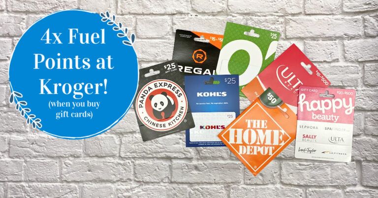 4x Fuel Points on Gift Cards at Kroger (thru October 1st) - Kroger Krazy