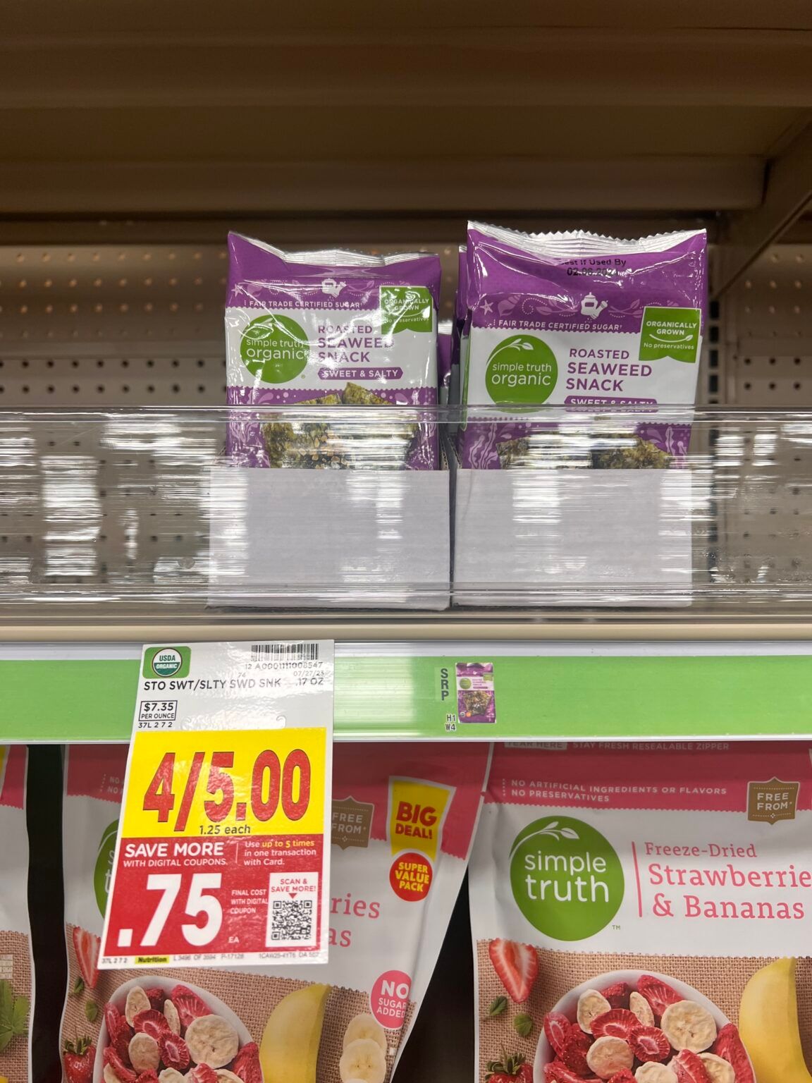 Simple Truth Organic Seaweed Snack as low as 75¢! - Kroger Krazy