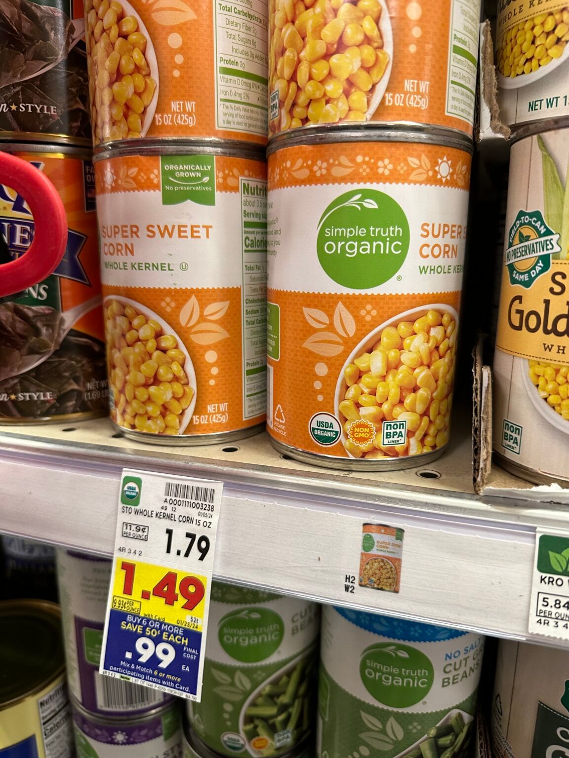 Simple Truth Organic Canned Vegetables as low as 99¢! - Kroger Krazy