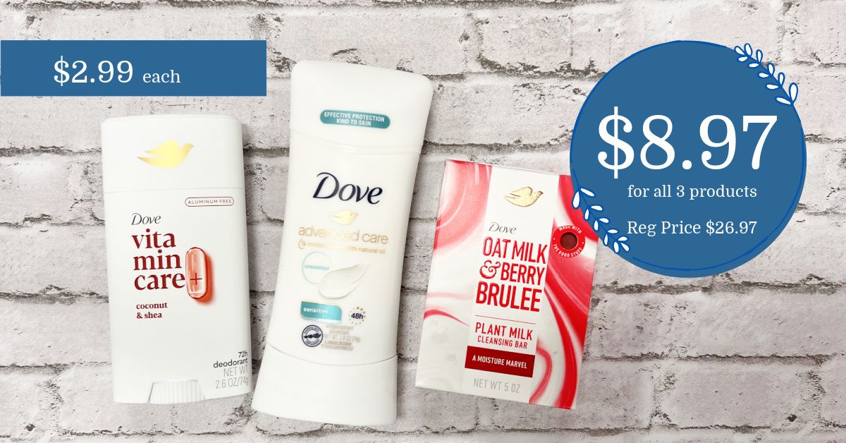 Get (1) Dove Advanced Care Deodorant, (1) Dove Vitamin Care+ Deodorant ...