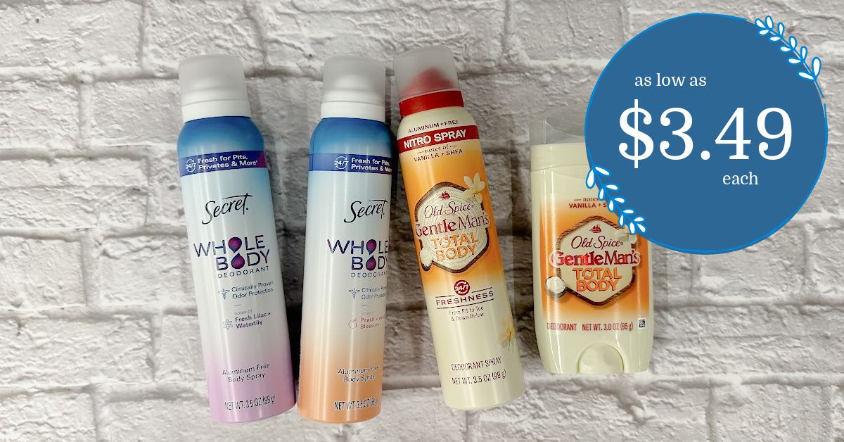 BIG Savings on Old Spice GentleMan's Total Body and Secret Whole Body ...