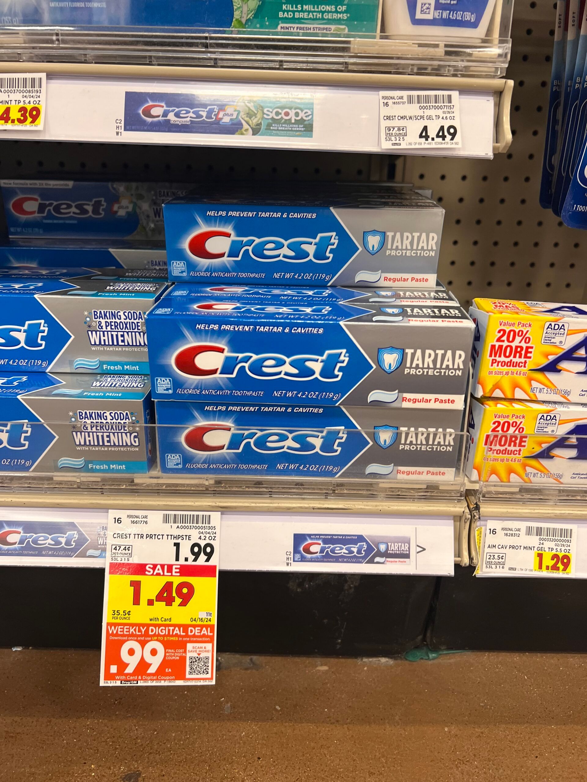 Crest Toothpaste or Oral-B Toothbrushes as low as 99¢! - Kroger Krazy
