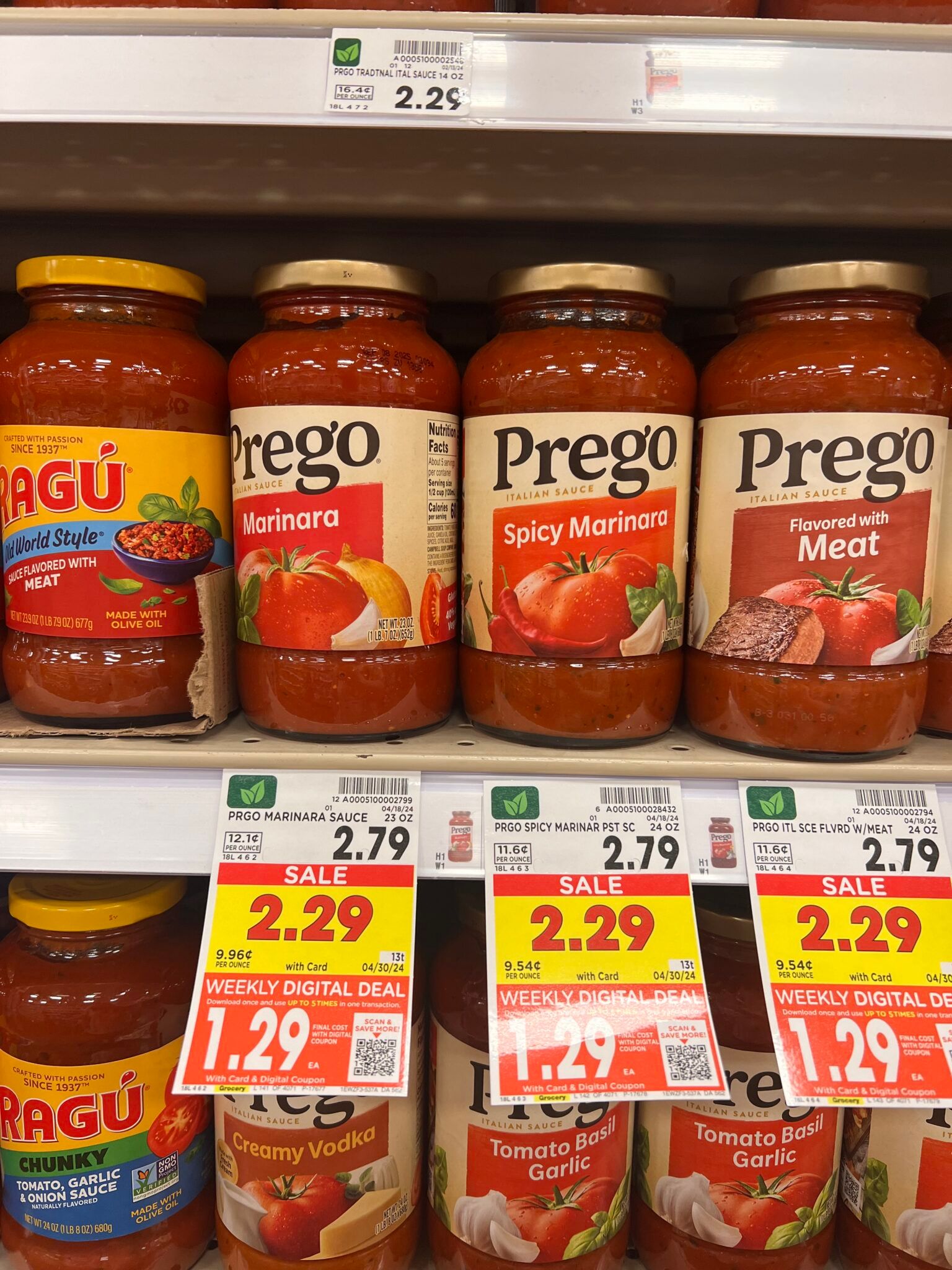 Prego Pasta Sauce as low as $1.29! - Kroger Krazy