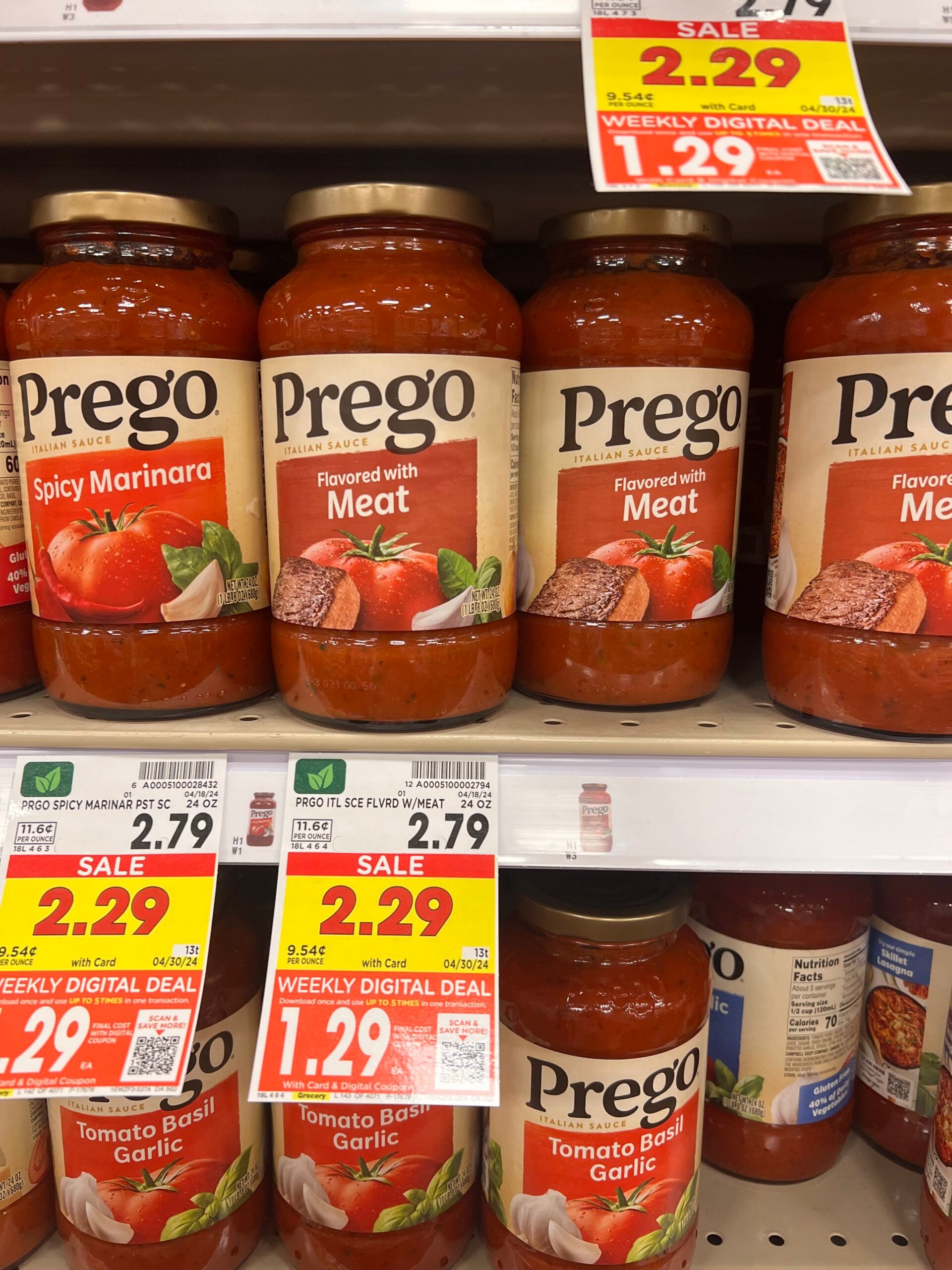 Prego Pasta Sauce as low as $1.29! - Kroger Krazy