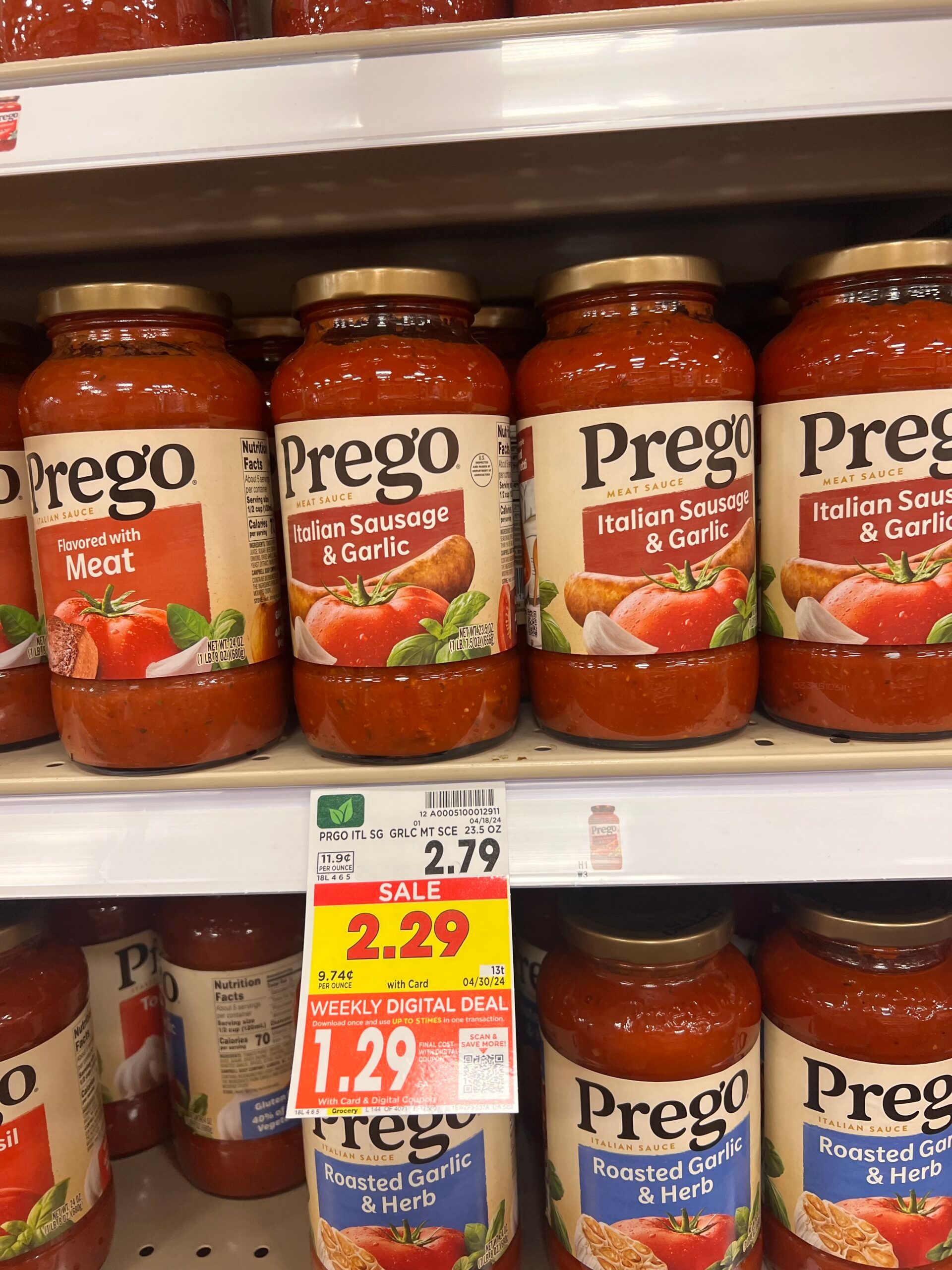 Prego Pasta Sauce as low as $1.29! - Kroger Krazy