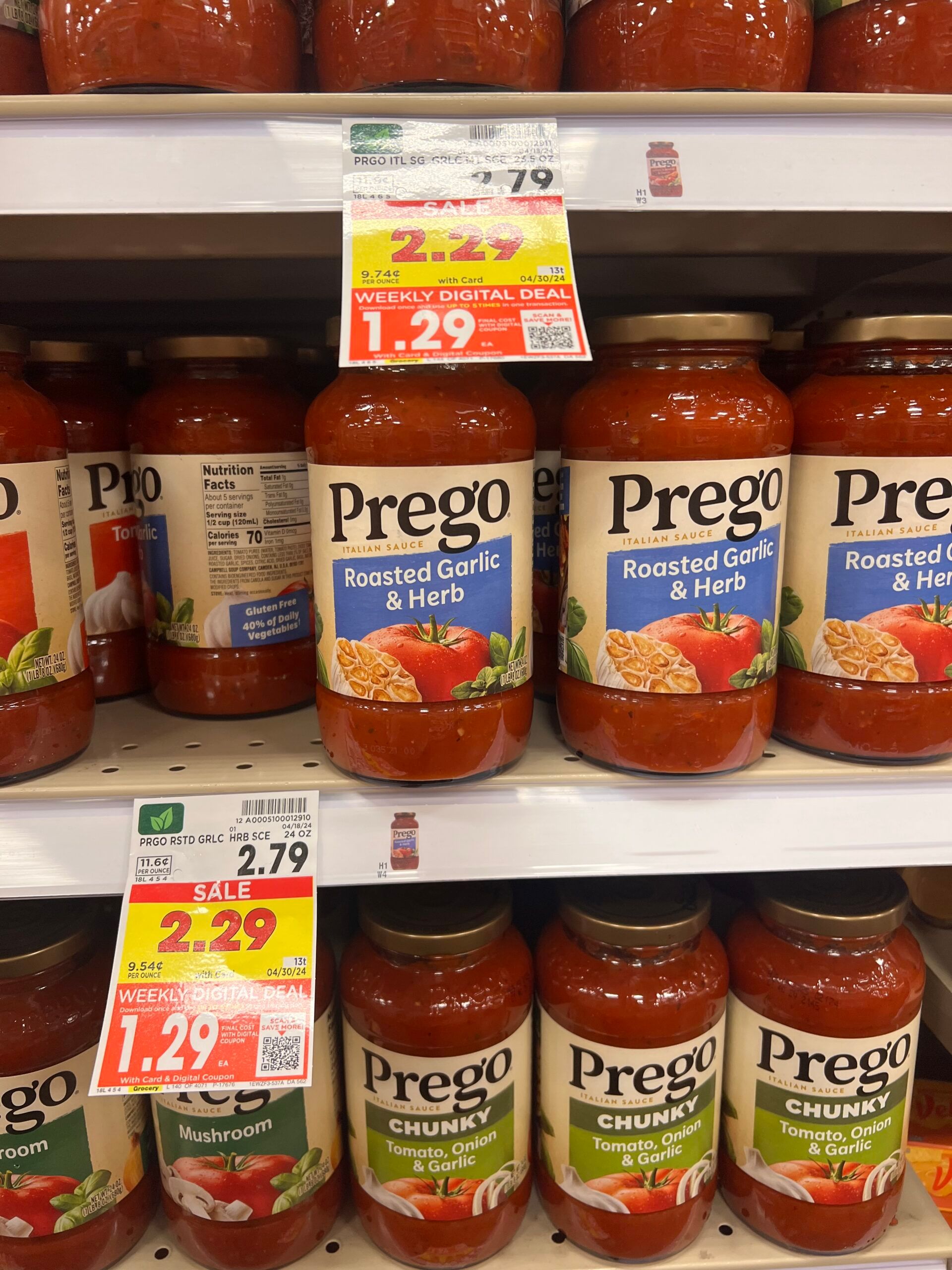 Prego Pasta Sauce as low as $1.29! - Kroger Krazy