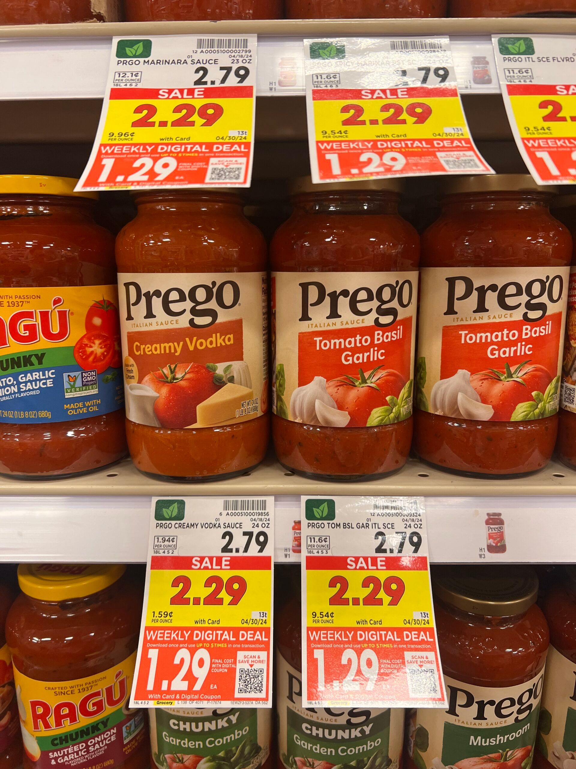 Prego Pasta Sauce as low as $1.29! - Kroger Krazy