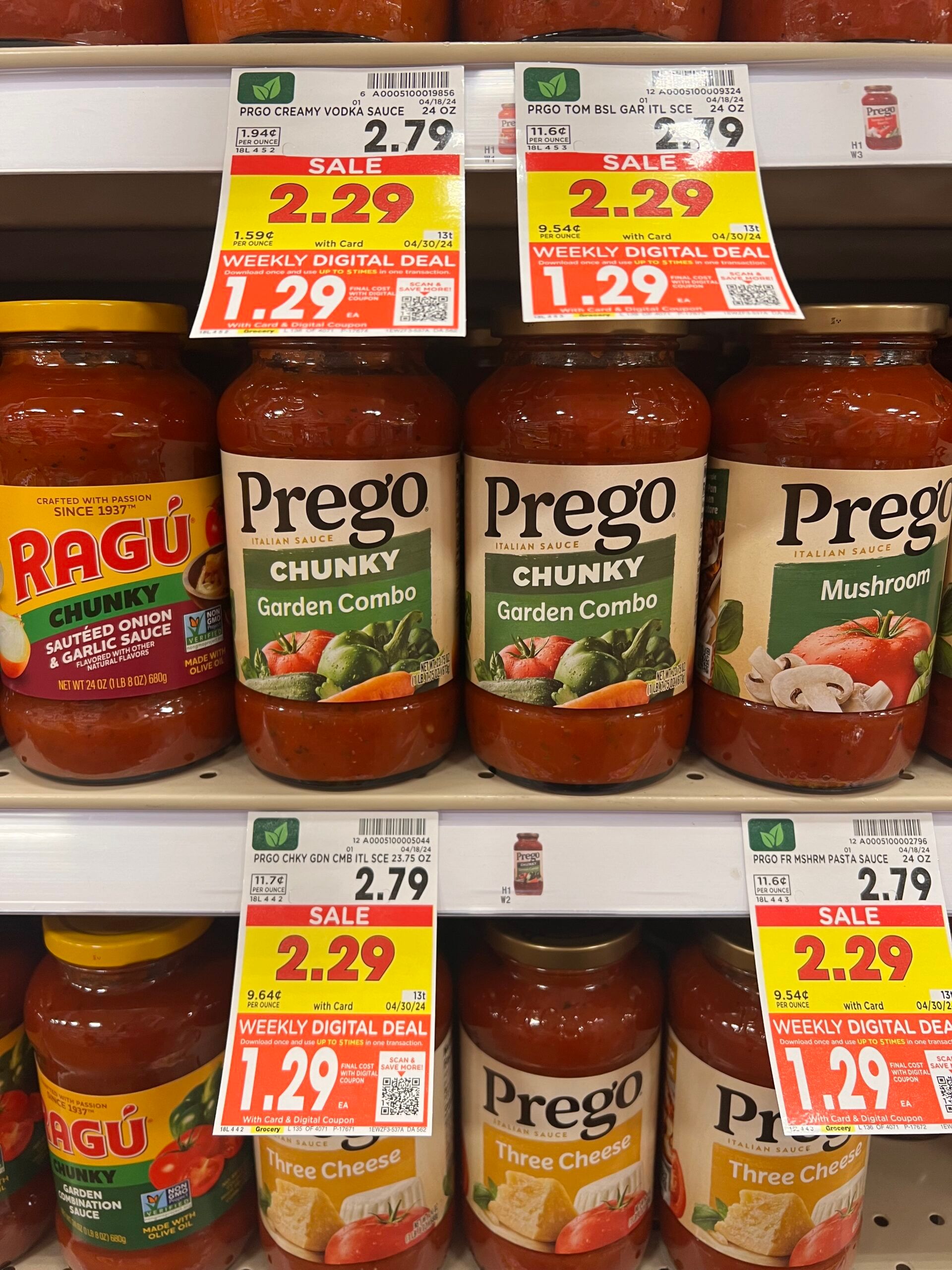 Prego Pasta Sauce as low as $1.29! - Kroger Krazy