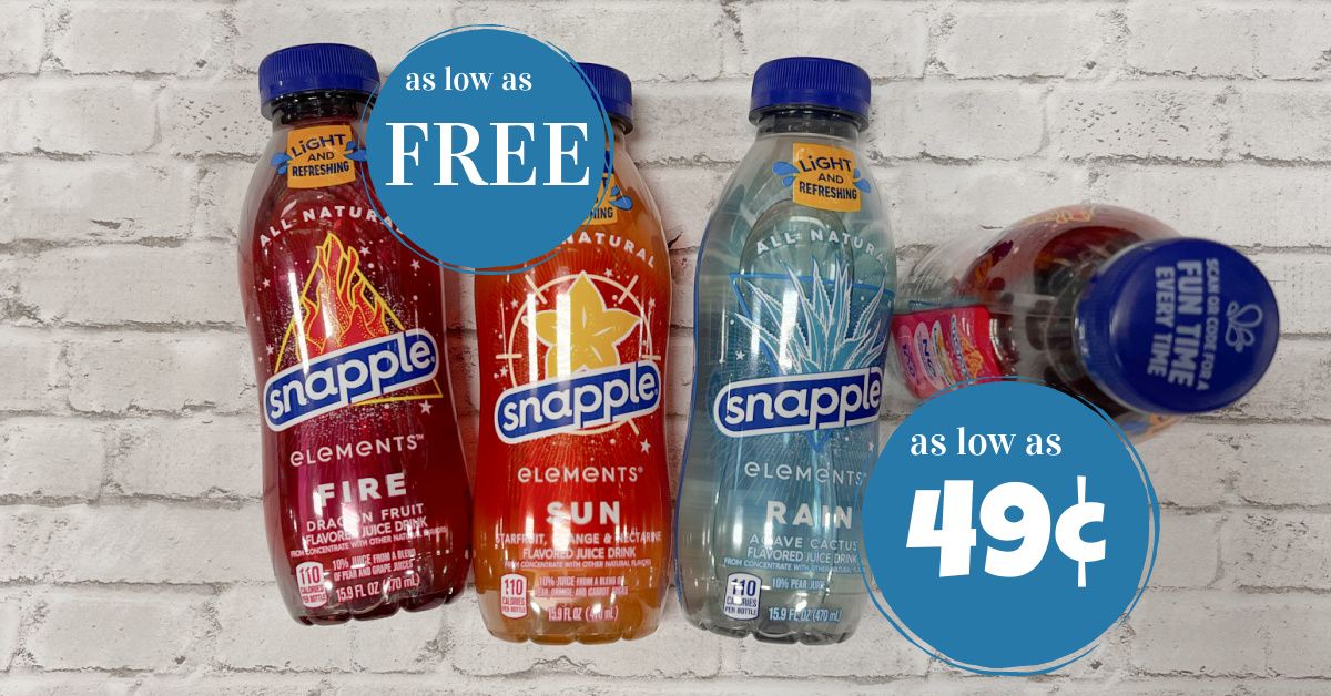 Snapple Elements as low as FREE! - Kroger Krazy