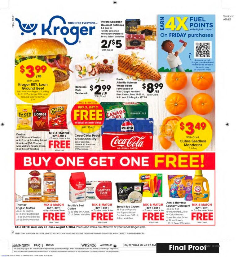 Kroger Weekly Ad (7/31/24-8/6/24) Early Preview - Kroger Krazy