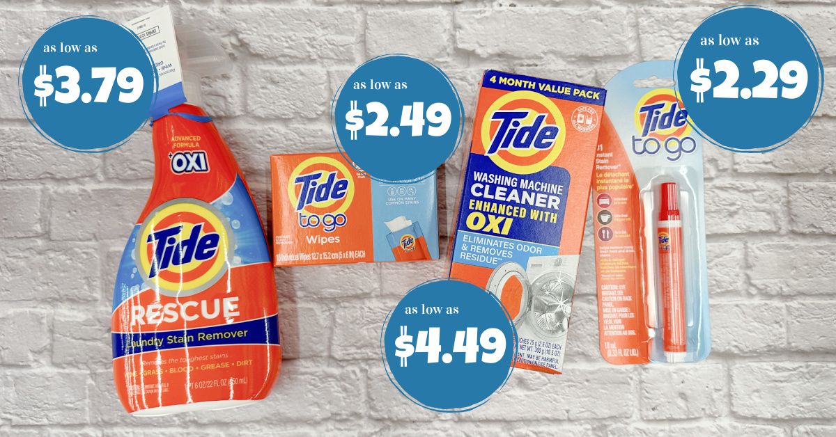 Tide To Go, Tide Rescue and Tide Washing Machine Cleaner as low as $2. ...
