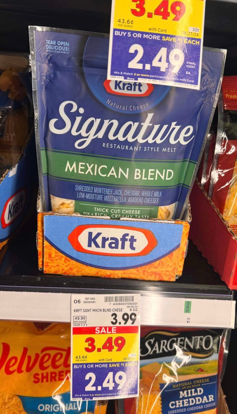 Kraft Signature Shredded Cheese as low as FREE with Kroger Mega Event ...