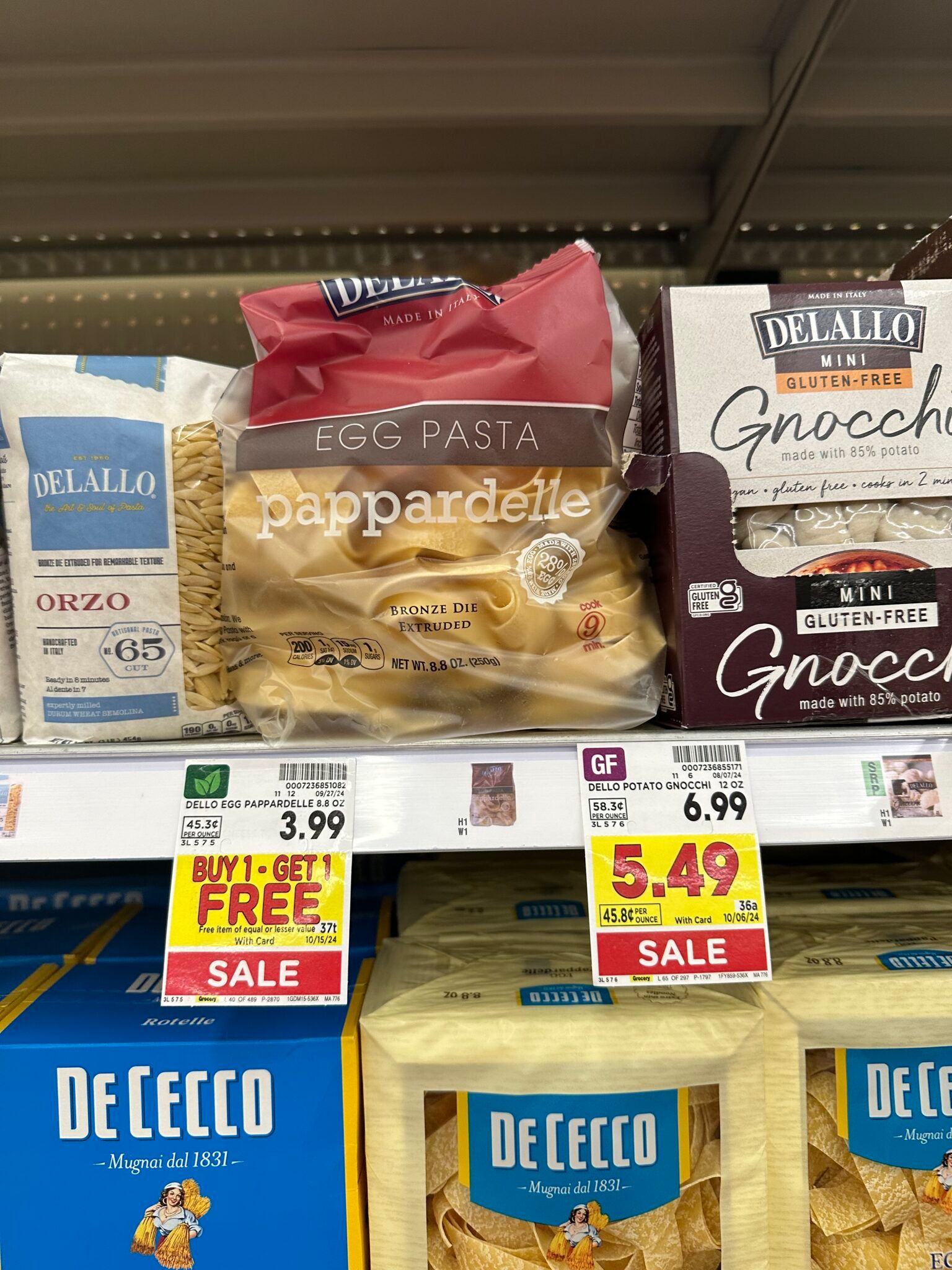 Delallo Tortellini, Pappardelle and Gnocchi are B1G1 FREE at Kroger ...