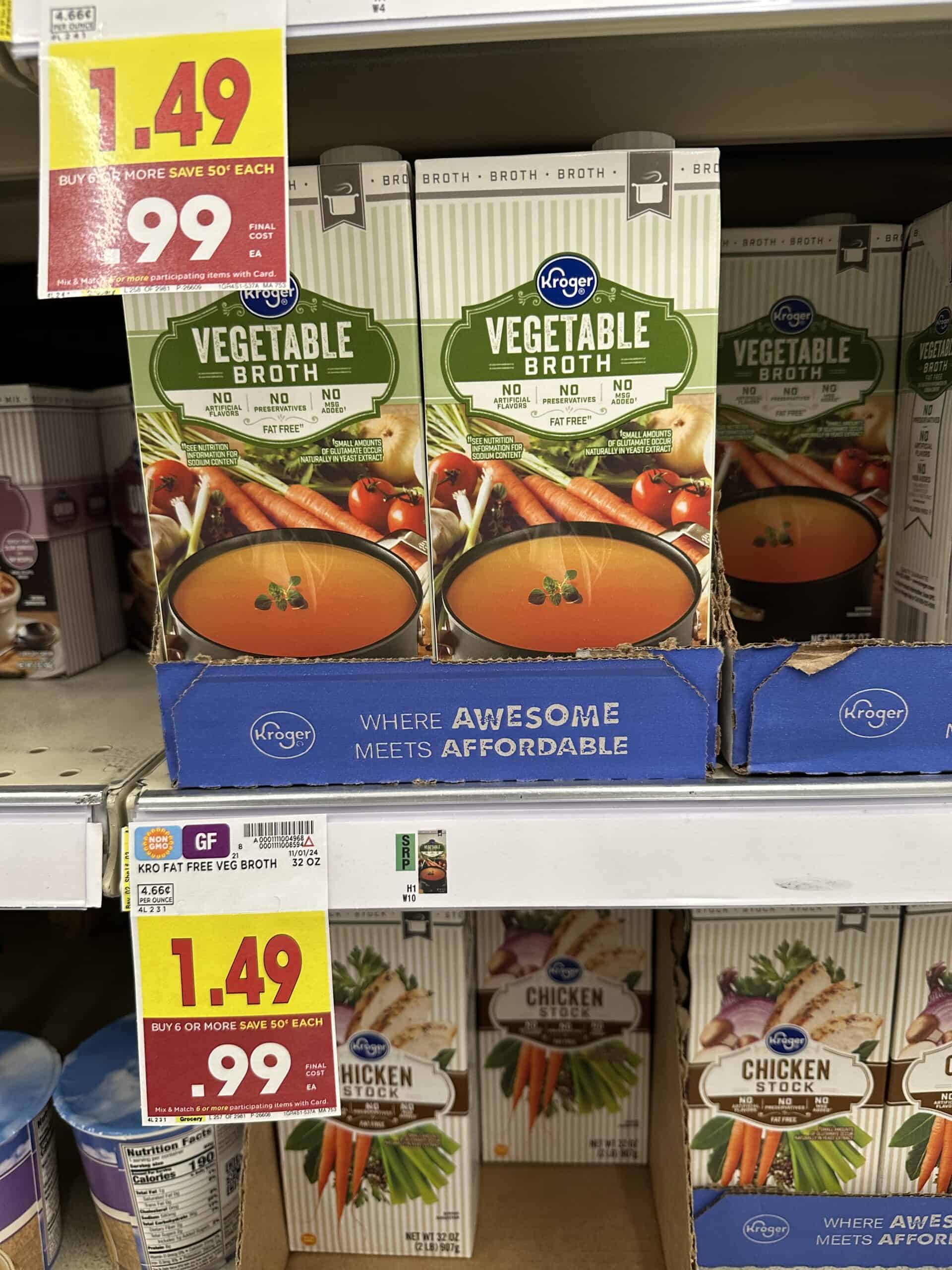 Kroger Broth (32 oz) is 99¢ with Kroger Mega Event! - Kroger Krazy