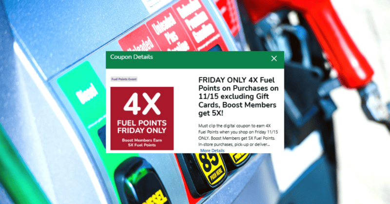 4X Fuel Points on purchases on Friday – 11/15 - Kroger Krazy