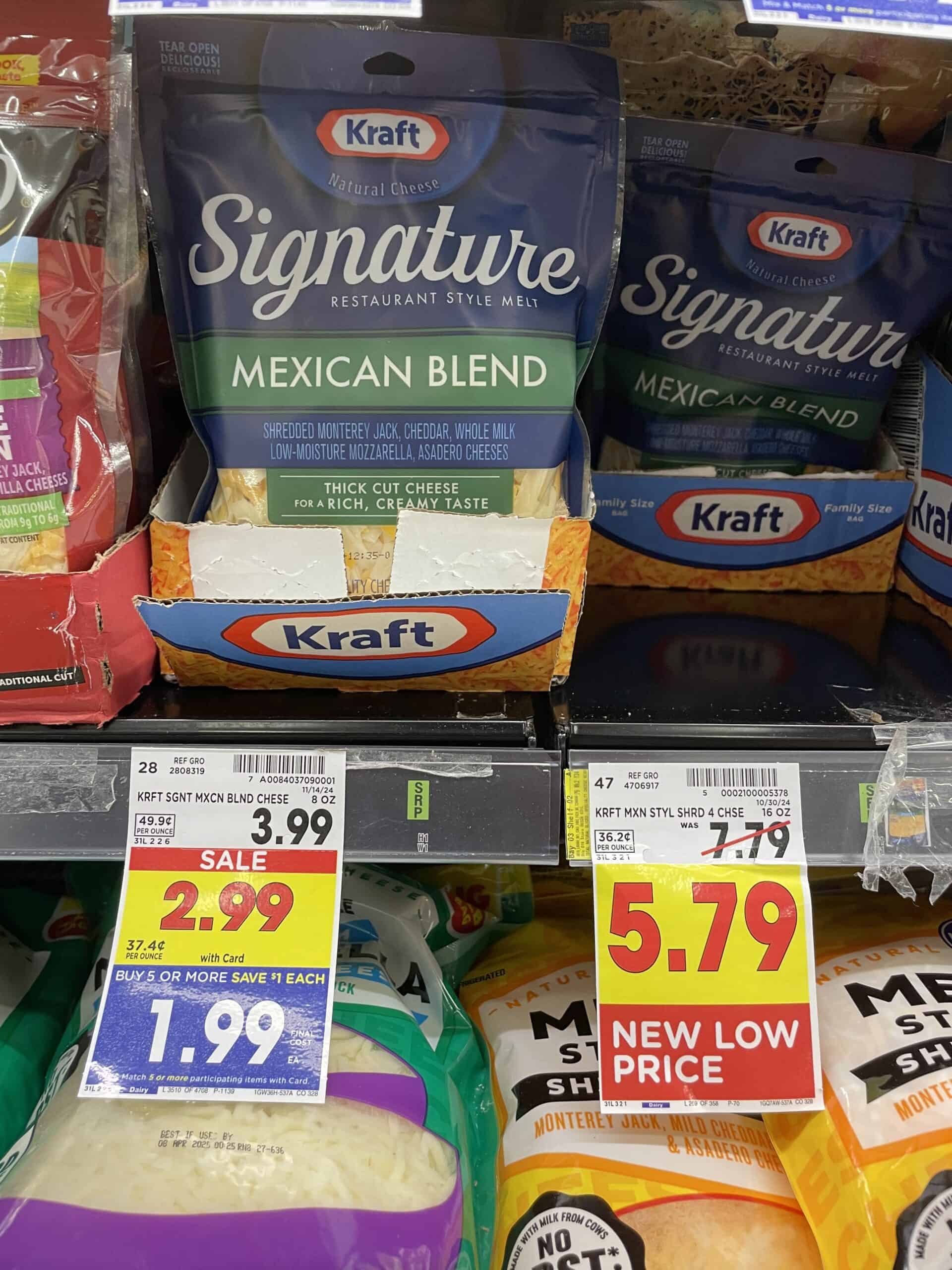 Kraft Natural & Signature Shredded Cheese as low as $1.84! - Kroger Krazy