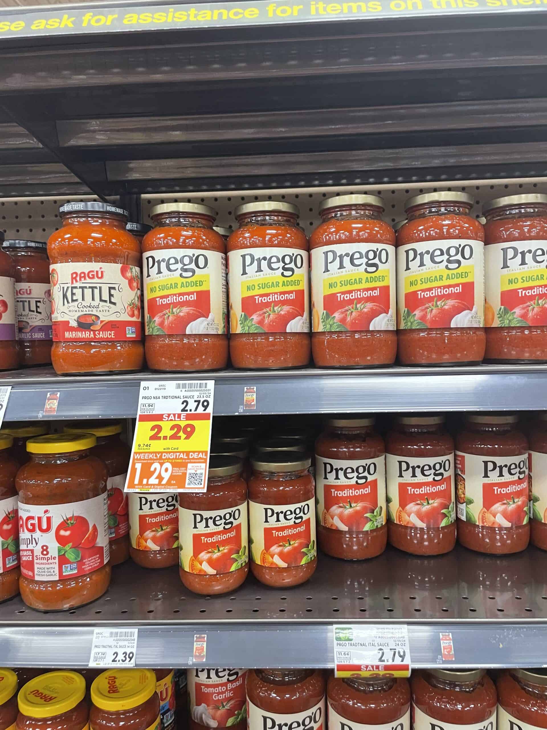 Prego Pasta Sauce as low as $1.29! - Kroger Krazy