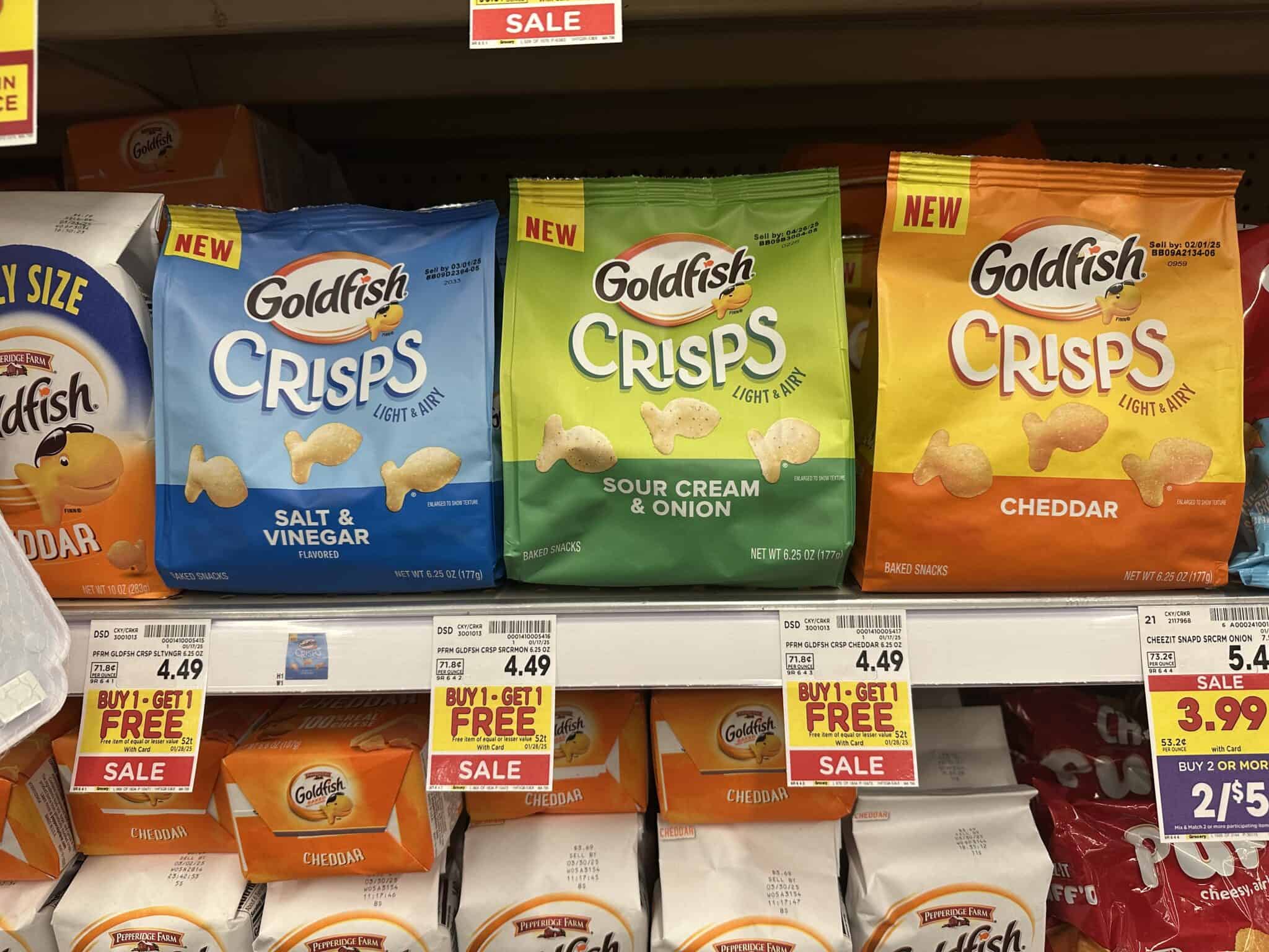 Goldfish Family Size or Crisps are B1G1 FREE! - Kroger Krazy