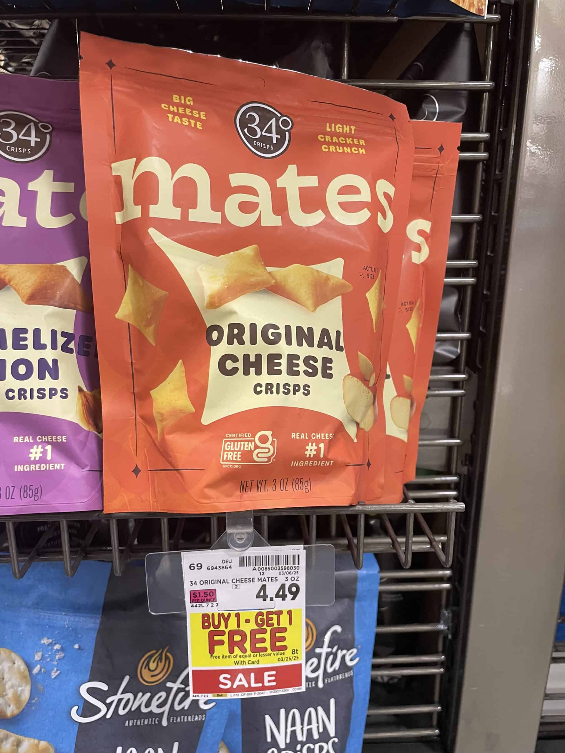 34 Degrees Mates Cheese Crisps are B1G1 FREE! - Kroger Krazy
