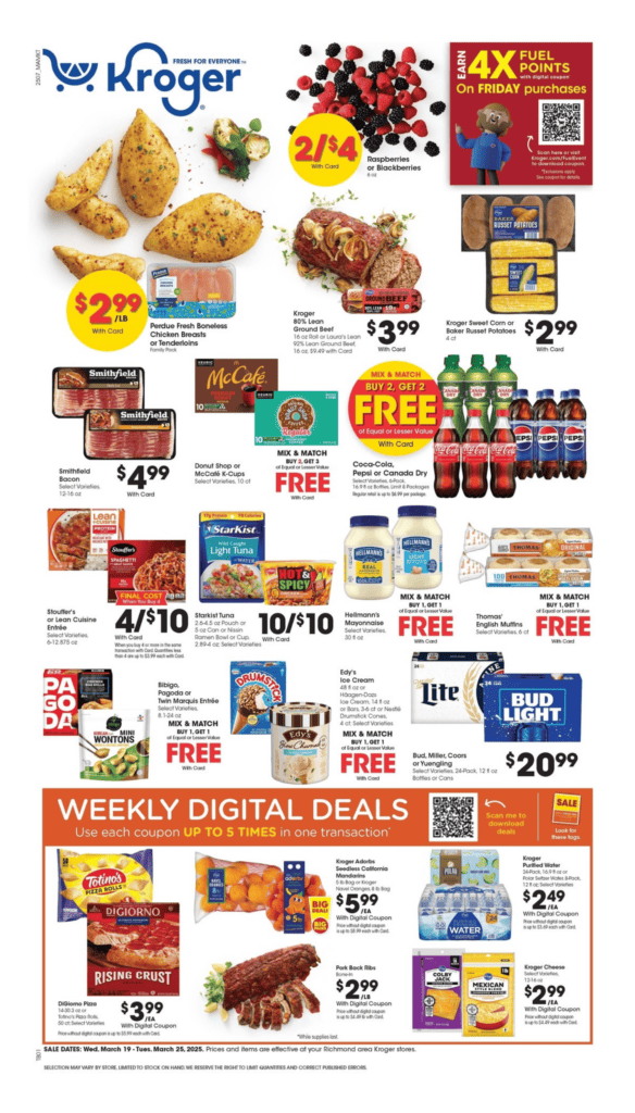 Kroger Weekly Ad (03/19/25 - 03/25/25) Early Preview - Kroger Krazy