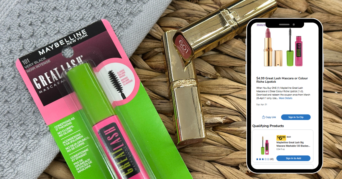 Maybelline Great Lash Mascara & L'Oreal Paris Colour Riche Lipsticks ...
