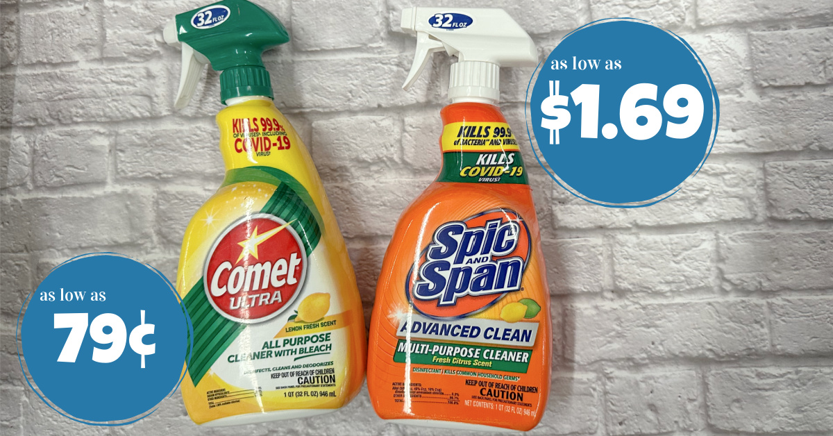 Comet as low as 79¢! Spic and Span as low as $1.69! - Kroger Krazy