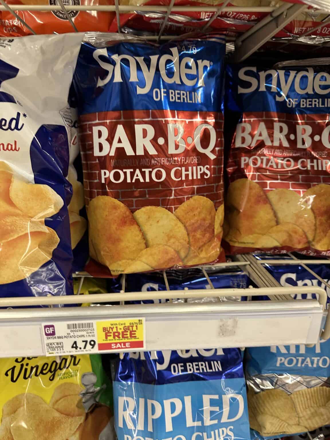 Snyder of Berlin, Zapp's and Utz Chips are B1G1 FREE! - Kroger Krazy