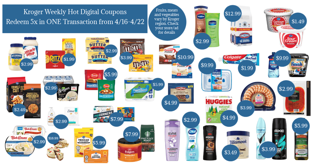 Kroger Weekly Hot Digital Coupons | Redeem 5x in ONE Transaction from 4 ...