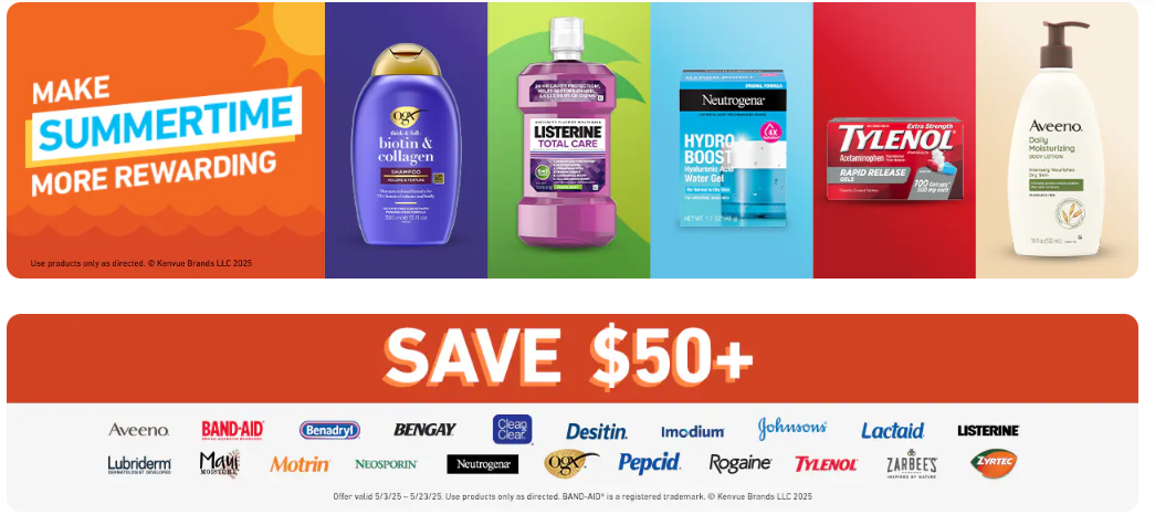 Over $50 in Savings on Kenvue Items including Zyrtec, Tylenol, OGX ...