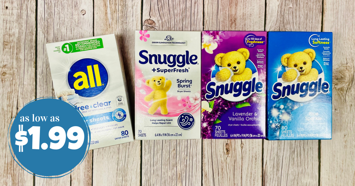 Snuggle or All Dryer Sheets as low as $1.99! - Kroger Krazy