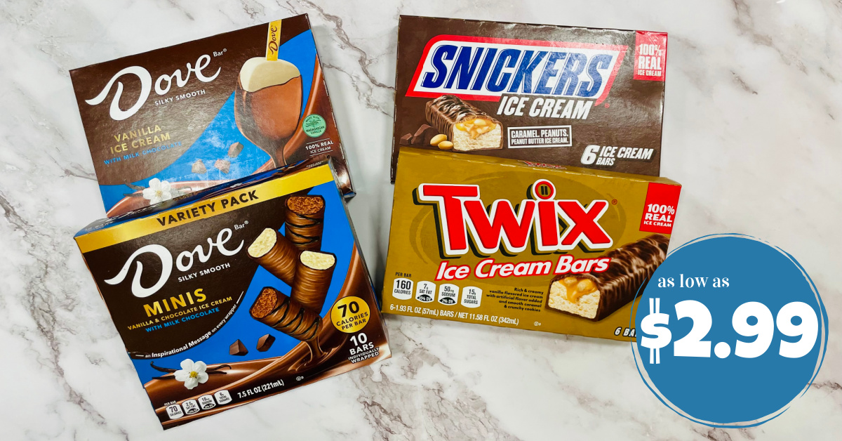 Mars and Dove Ice Cream Bars as low as $2.99! - Kroger Krazy