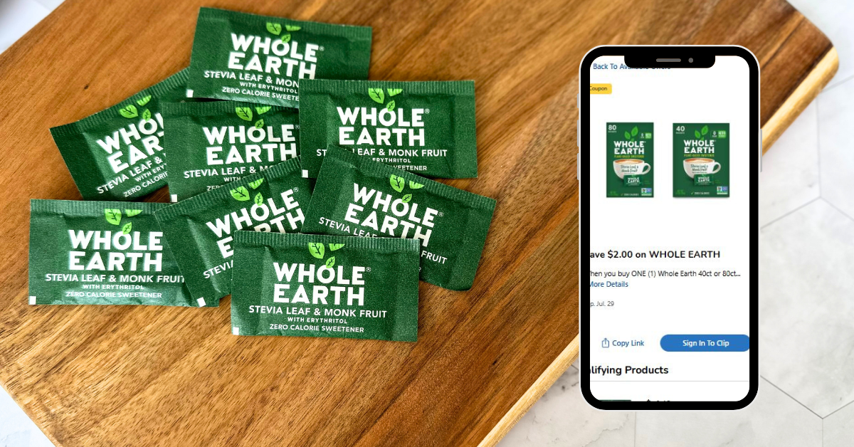 Whole Earth Stevia & Monk Fruit Packets as low as $2.29 at Kroger ...