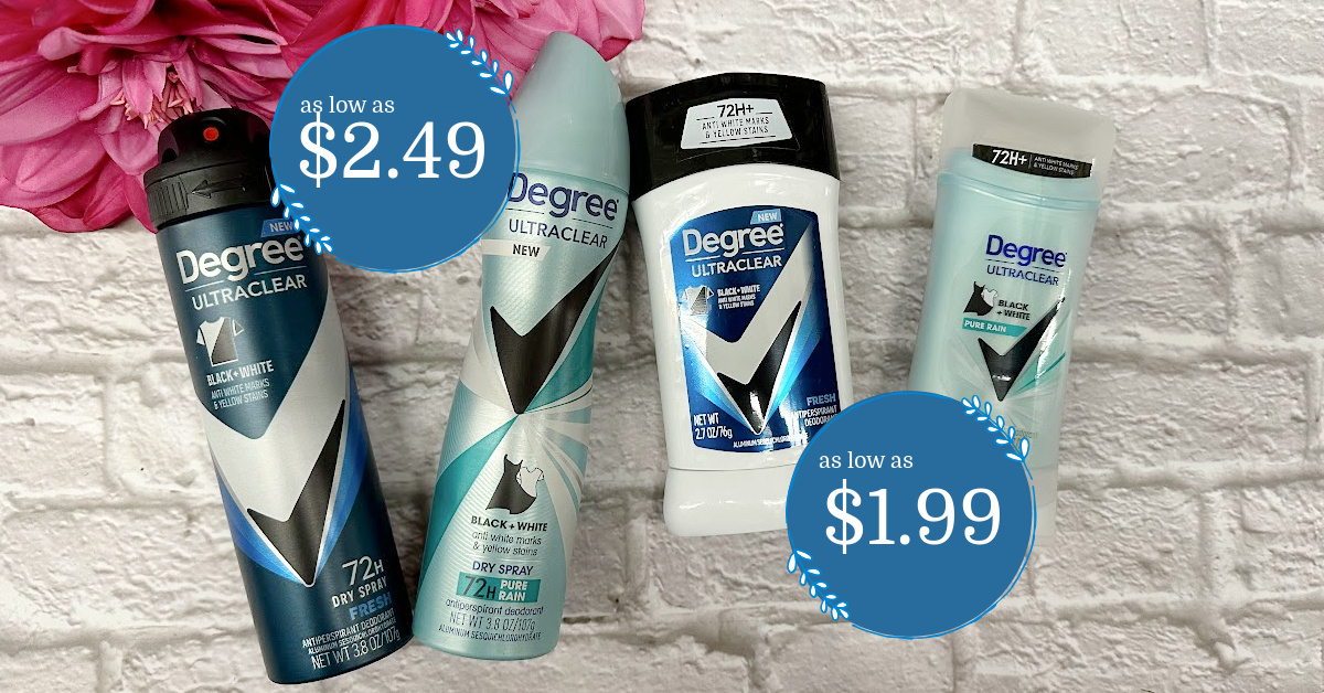 Degree Deodorant and Body Sprays are as low as $1.99 at Kroger ...