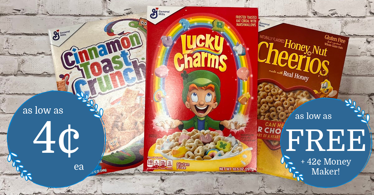 General Mills Cereal as low as 4¢! Cheerios as low as FREE + 42¢ Money ...
