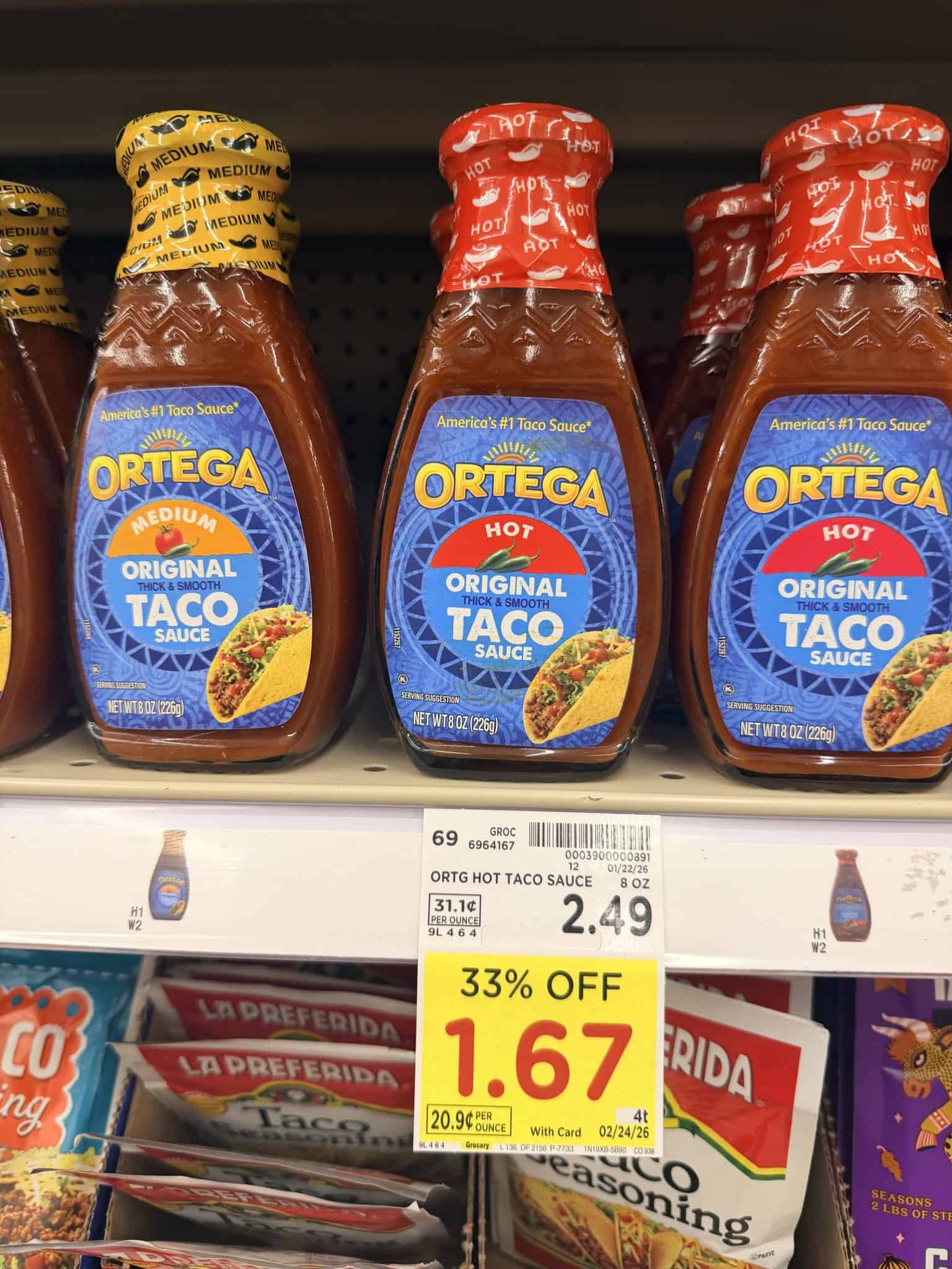 Ortega Taco Sauce, Seasoning Mix and Taco Shells Deals at Kroger ...